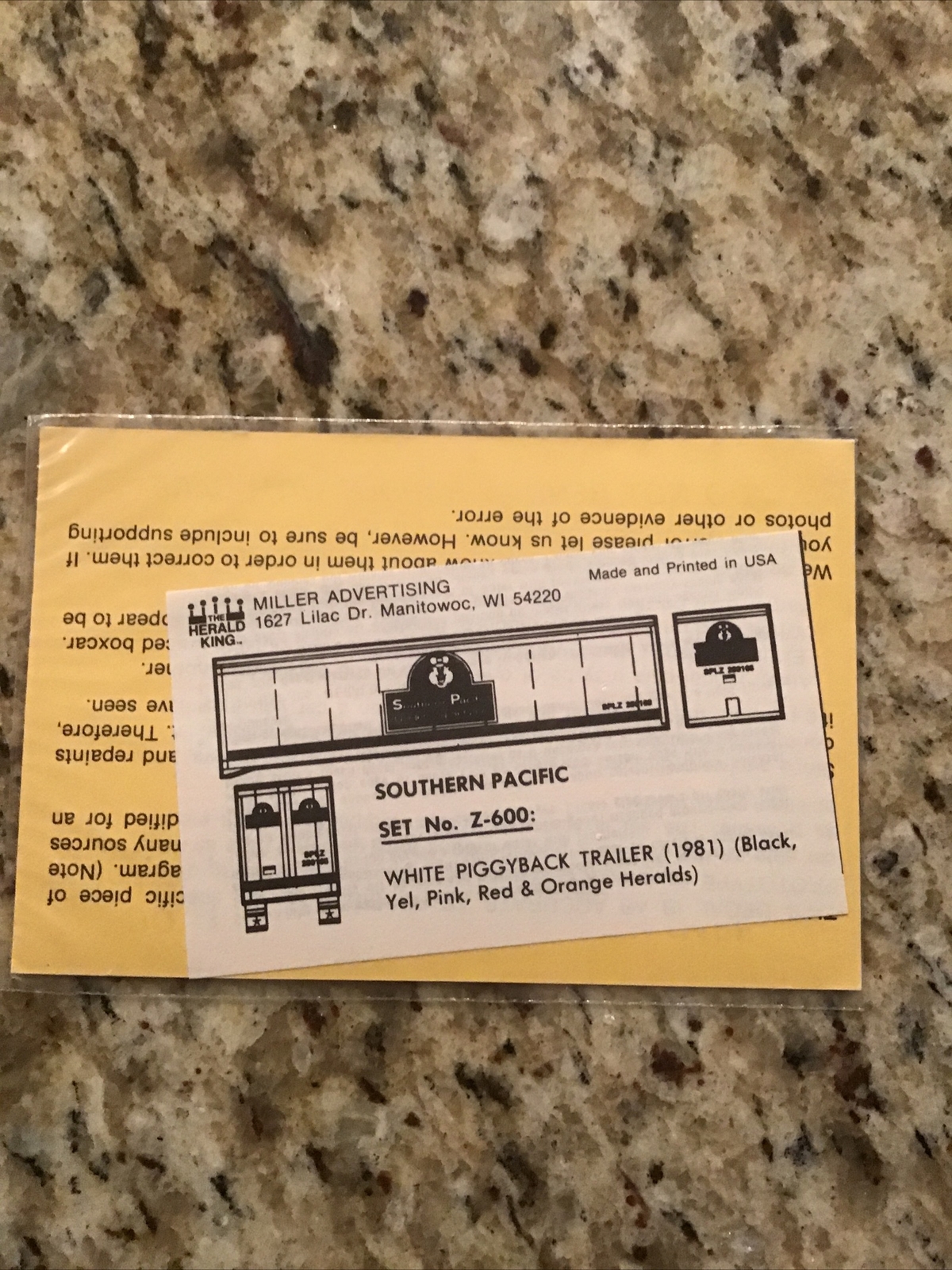 Herald King HO Scale Decal Set Z-600: Southern Pacific White Piggyback ...