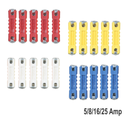 200 x Ceramic Torpedo Type Fuse For 12V 5/8/16/25 Old Style Classic Car ...