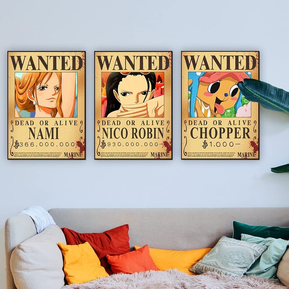 25 Pcs Anime One Piece Wanted Bounty Posters Straw Hat Pirates Crew ...