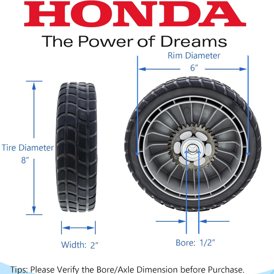 Genuine Honda Wheel Kit for Honda HRR216, 2 42710-VE2-M02ZE & 2 44710 ...