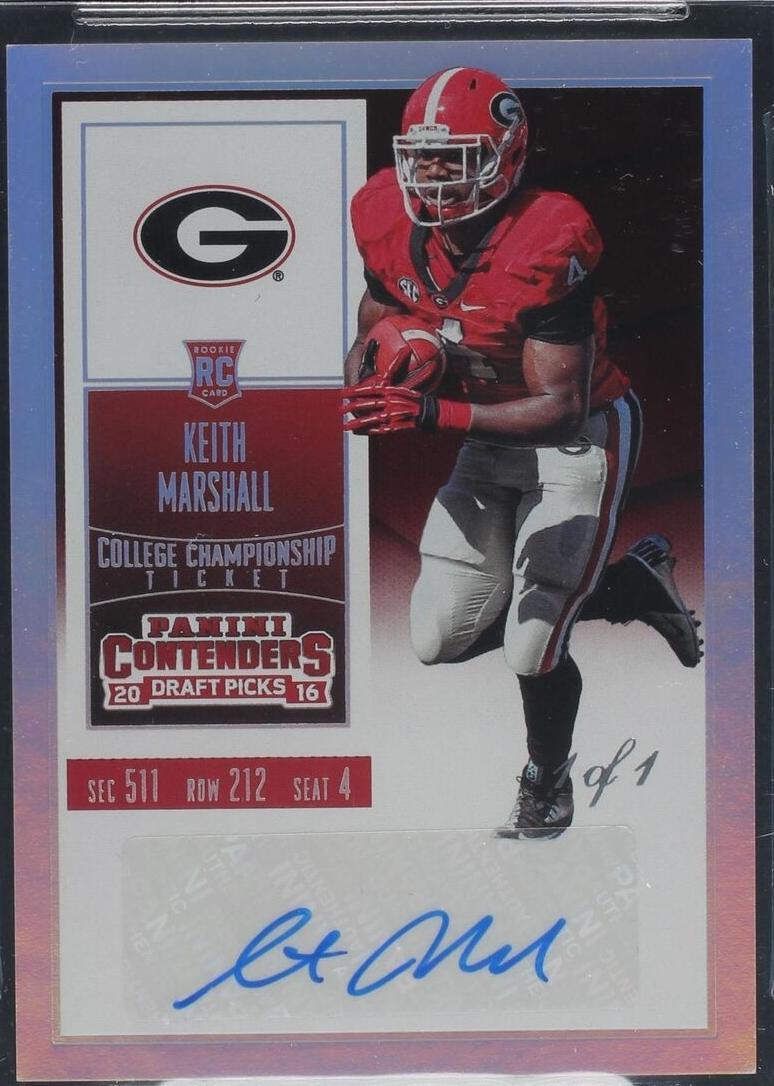 2016 Panini Contenders Draft Picks - College Ticket Keith Marshall #317 ...