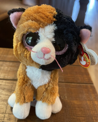 Ty Beanie Boos Tauri The Calico Cat 6" 15cm MWMT with Pink Eyes & Nose ...