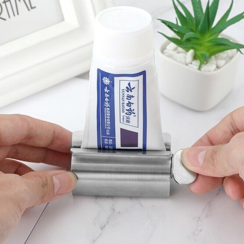 Toothpaste Tube Squeezer, Stainless Steel Rolling Cream Tube Dispenser ...
