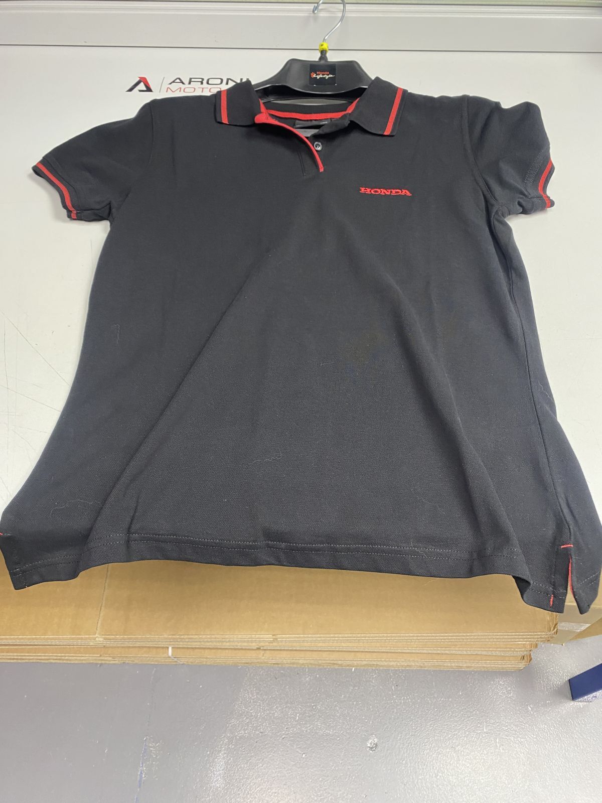 Honda Black Polo Shirt With Red Trim Lady BLACK | eBay