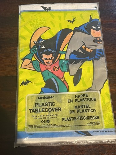 1997 Unique Paper Tablecover 54” X 84” Batman & Robin Carnival Capers ...