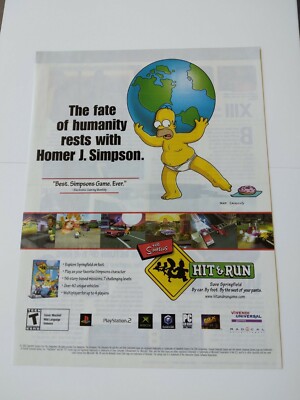 2003 Video Game Print Ad - THE SIMPSONS: HIT & RUN - GAMECUBE, XBOX, PS ...