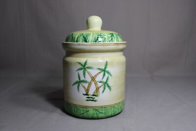 7" Tall CANISTER In A Palm Tree Pattern | eBay