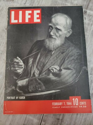 Vintage Life Magazine February 7 1944 Portrait by Karsh, WWII Ads ...