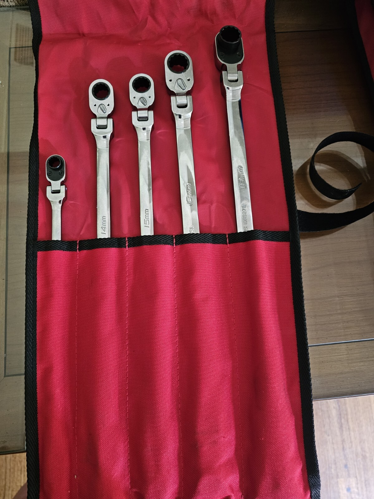 Snap-on+Tools+5pc+12pt+Metric+Double+Flex+Reverse+Ratcheting+Wrench+Set ...