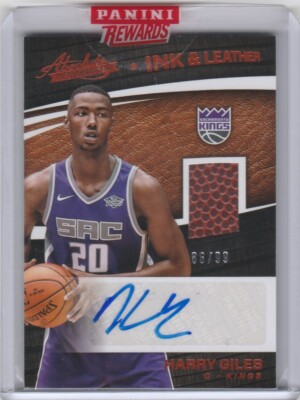 HARRY GILES RC 2017-18 ABSOLUTE INK & LEATHER AUTOGRAPH REWARDS SERIAL ...