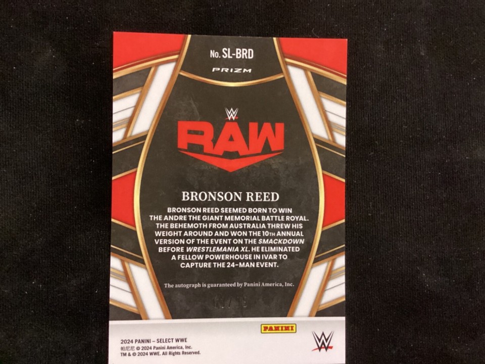 PANINI 2024 BRONSON REED #63/99 AUTOGRAPHED CARD | eBay