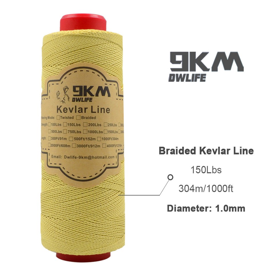 Kevlar Line String Braided 40-5000lbs Fishing Kite Outdoor Rope Made ...