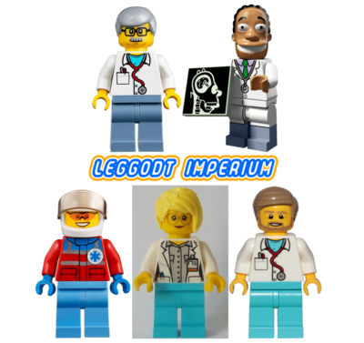 Lego Medical Minifigures - City Doctor Nurse Paramedic Pilot Hibbert ...