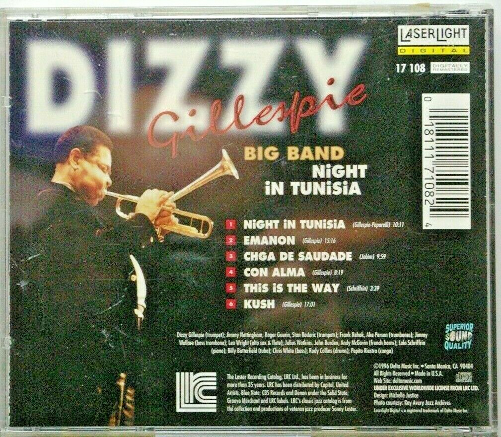 Dizzy Gillespie Big Band Night In Tunisia US CD 1996 Laserlight Digital ...