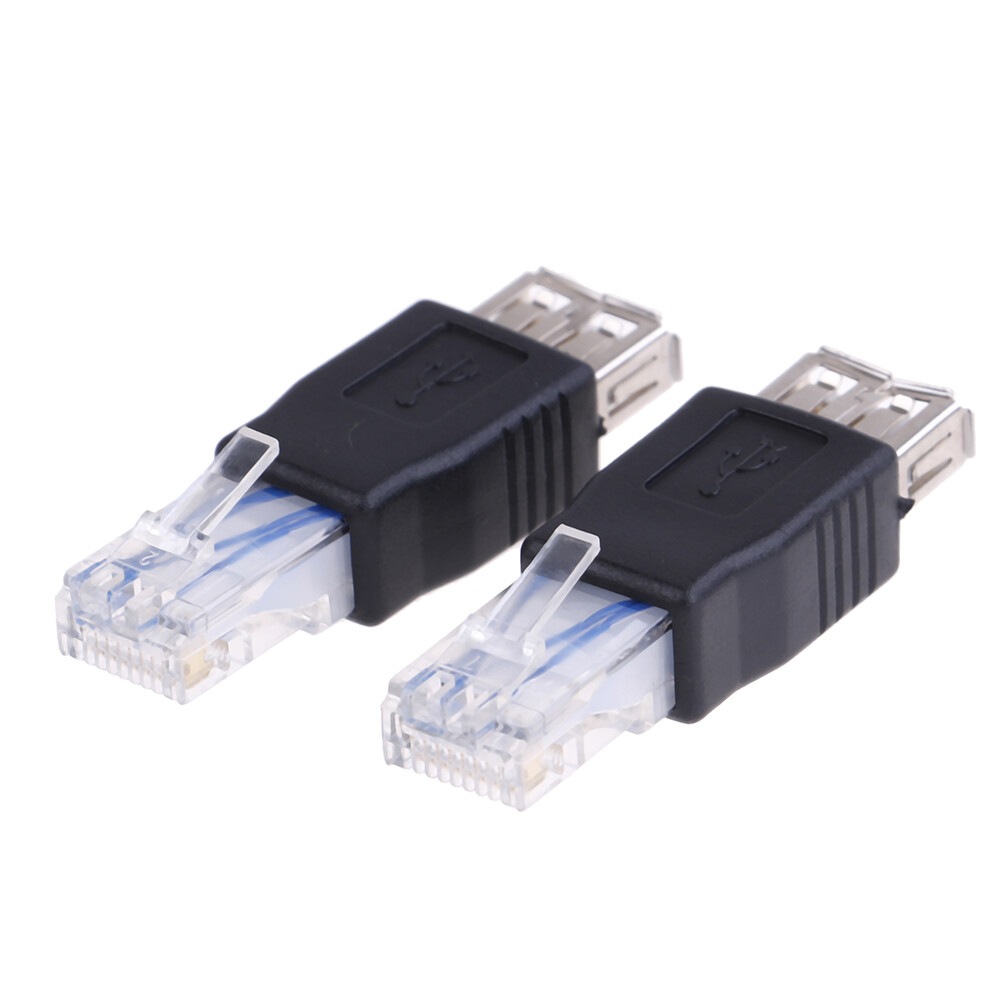 1Pc Ethernet RJ45 male to USB female connector converter ada JG SE z@jx ...