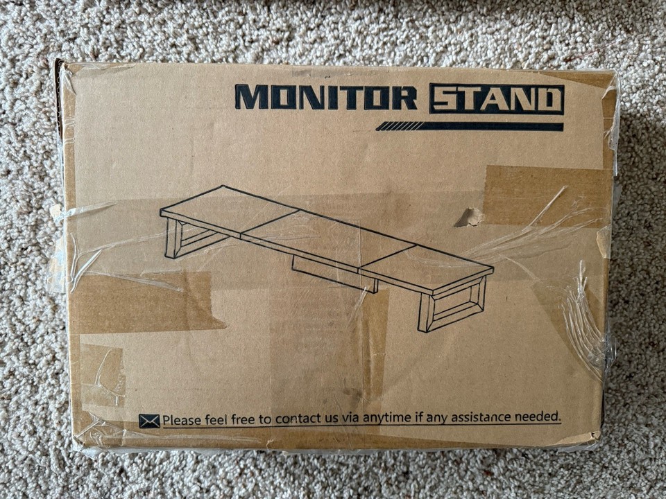 WESTREE Dual Monitor Stand Riser, Wood and Steel Monitor Stand Riser ...