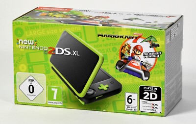 New Nintendo 2DS XL,Mario Kart 7 Bundle,Black + Lime Green,OVP,neu ...