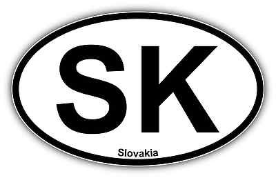 Slovakia Vehicle Country Code Oval Car Bumper Window Sticker Decal 6"X4 ...