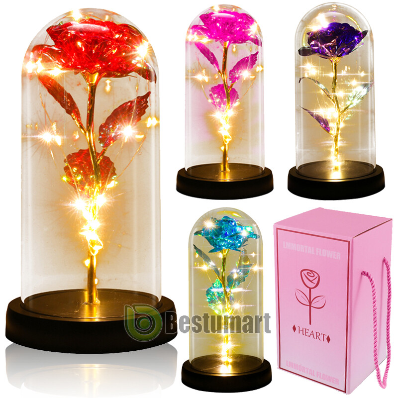 Eternal Rose Flower LED Enchanted Galaxy Rose LED Light Mother's Day ...