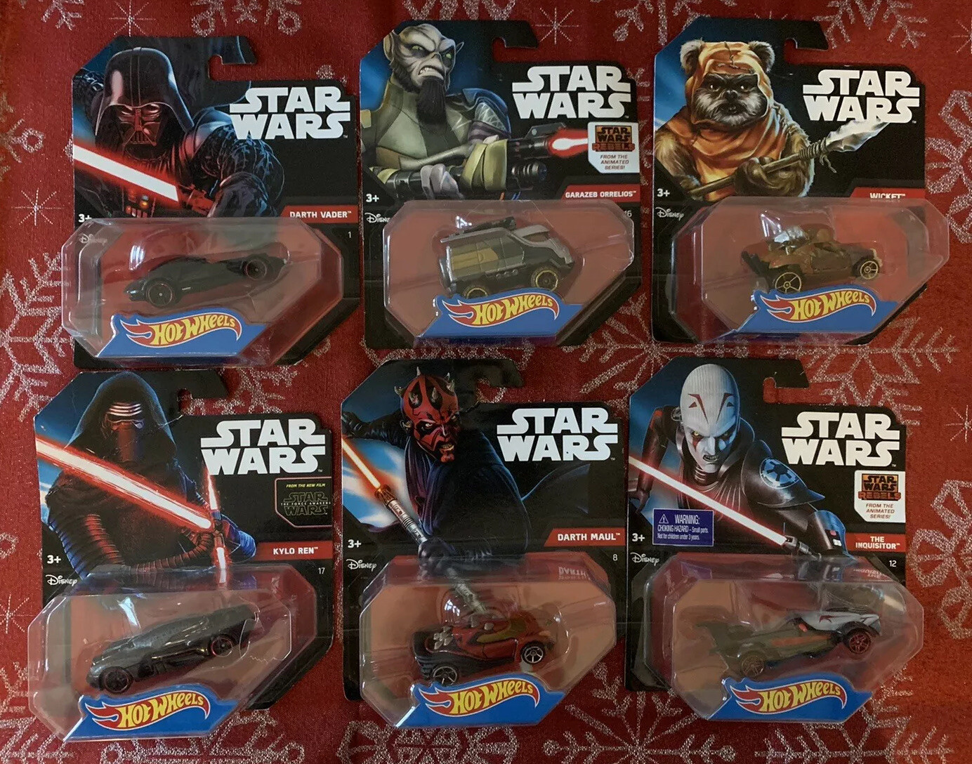 6 Hot Wheels Star Wars Inquisitor Kylo Ren Darth Vader Darth Maul ...