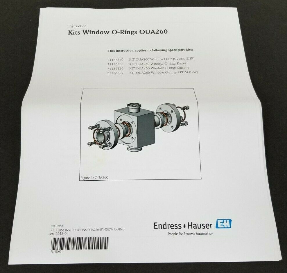 NEW ENDRESS + HAUSER KIT OUA260 WINDOW O-RINGS EPDM (USP) 71136357 | eBay