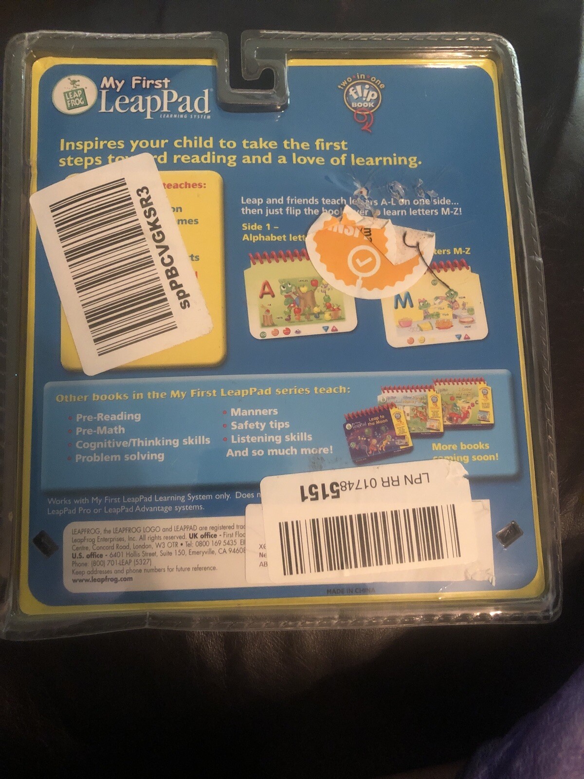 NEW NIP Leap Frog Pad My First LeapPad I KNOW MY ABC'S Book & Cartridge ...