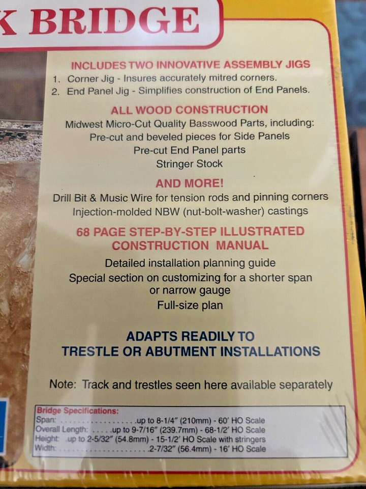 BOULDER CREEK TIMBER WOOD DECK BRIDGE - HO Scale - WOODEN KIT 3052 ...