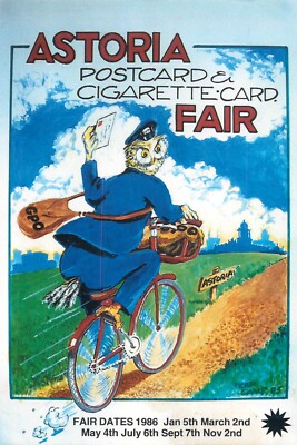 Astoria Postcard & Cigarette Card Fair Ad. by Fred Camp - bicycle ...