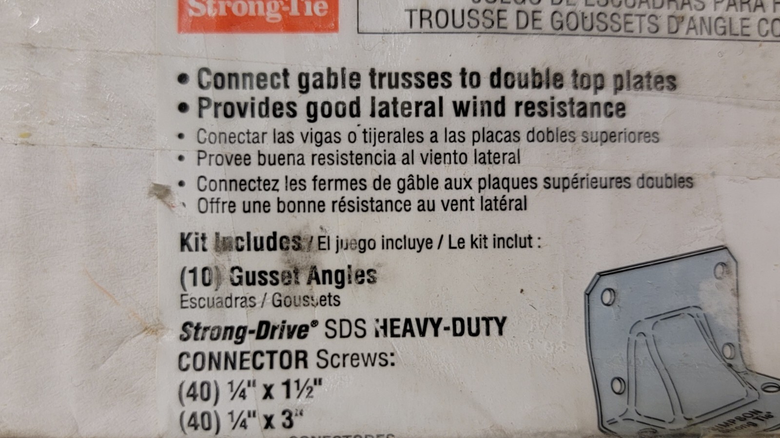 10 Pack - Simpson Strong-Tie HGA10KT Hurricane Gusset Angle Tie Kit ...