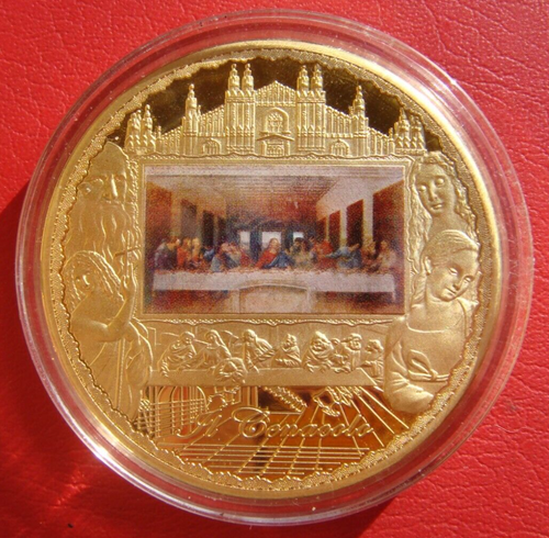 Leonardo Da Vinci The Last Supper CU LAYERD IN 24 Karat Gold PROOF COIN ...