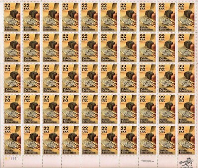 Public Education in America Sheet of Fifty 22 Cent Postage Stamps Scott ...