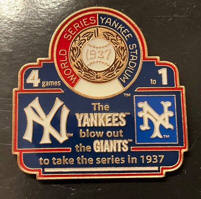 NEW YORK YANKEES VS NEW YORK GIANTS 1937 WORLD SERIES COMMEMORATIVE PIN ...