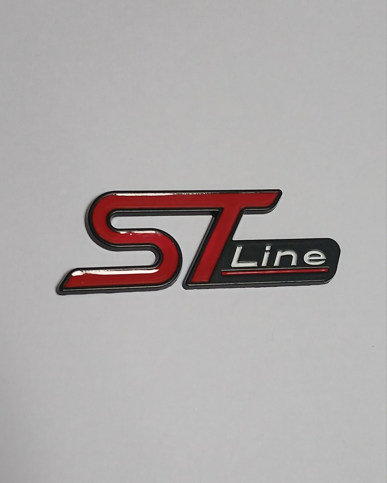 Small Size Ford ST Line Badge Emblem RED BLACK Boot Fits Focus Fiesta ...