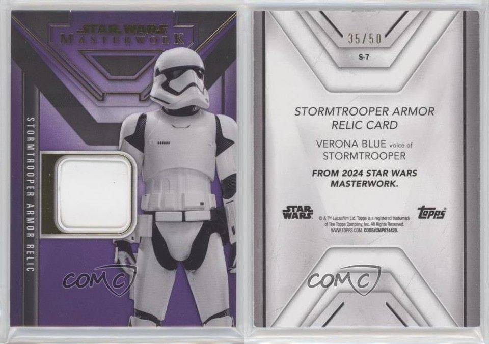 2024 Topps Star Wars Masterwork Armor Purple 35/50 Verona Blue ...