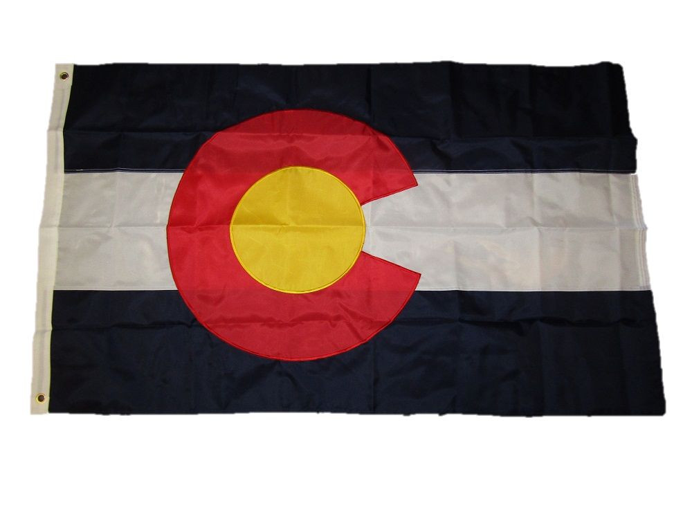 3x5 Embroidered State of Colorado 220D Sewn Nylon Flag 3'x5' w/ 2 clips ...