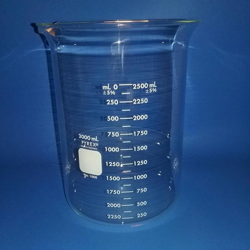 Pyrex 3000 mL Griffin Low Form Graduated Beaker 1000-3L New in Box | eBay