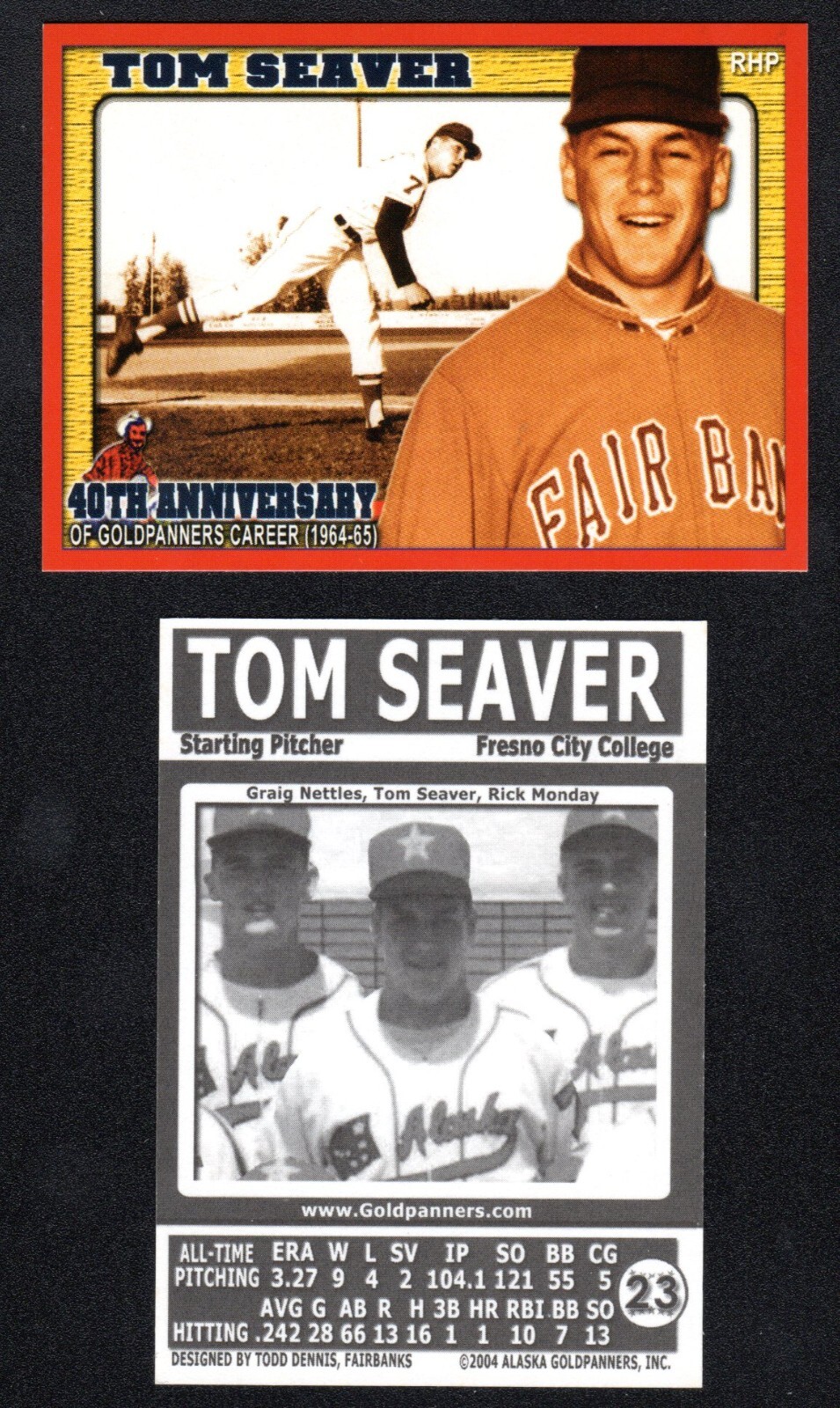 Tom Seaver 2004 Alaska Goldpanners #23 Baseball Card Graig Nettles Rick ...