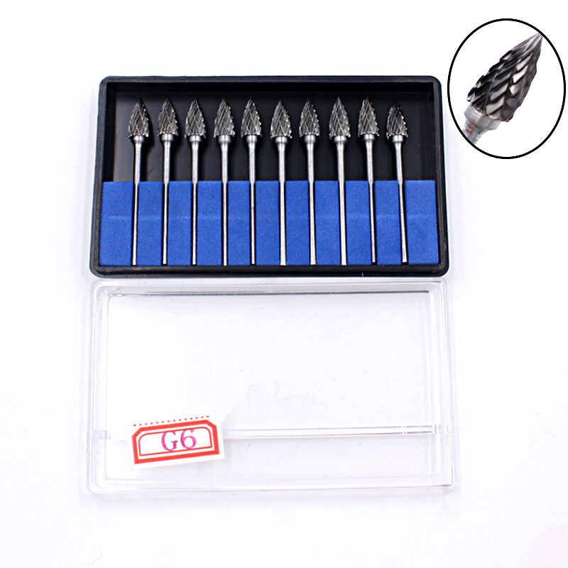 Dental Lab Polishing Bur Drills Tungsten Steel Carbide Burs 2.35MM 10 ...