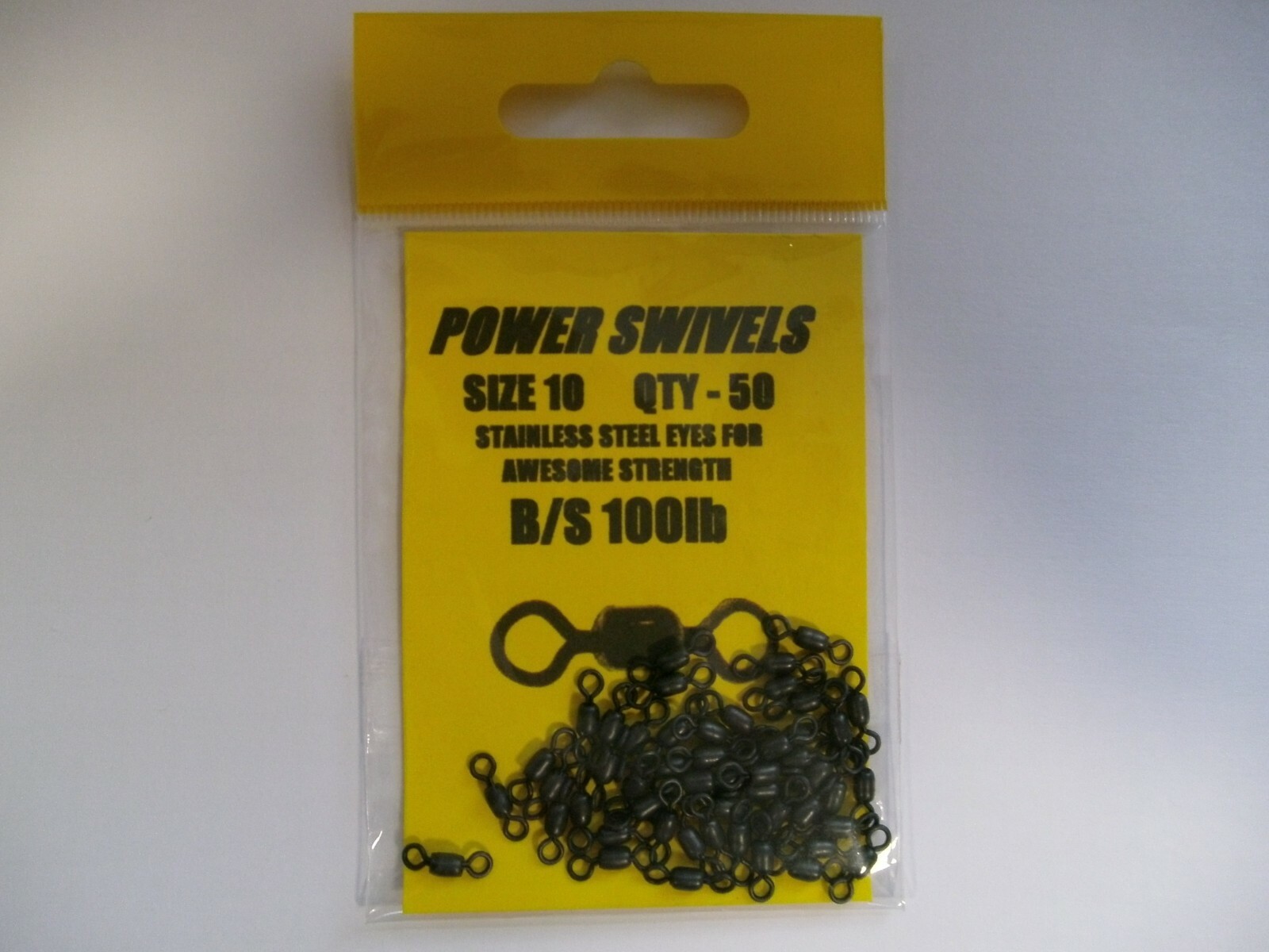 POWER SWIVELS - PACK OF x 50 various sizes * 5's - 14's ------ 45lb to ...