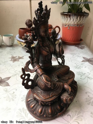 Tibet Buddhism Old Red Copper Green Tara God Godness Kwan-yin Guanyin ...