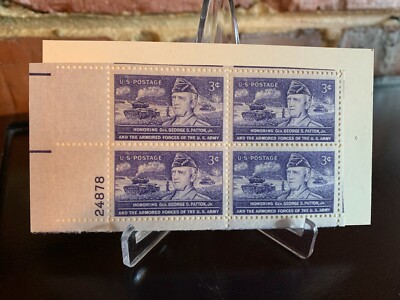 1953 #1026 General George S. Patton 3 Cent Stamp U.S. Postage - Plate ...