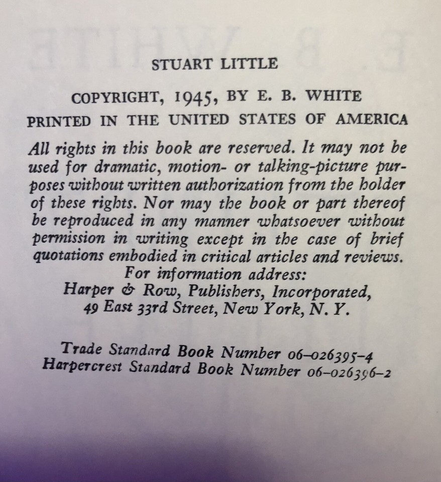 1945 Vintage Kids Book Stuart Little by E.B. White First Edition ...