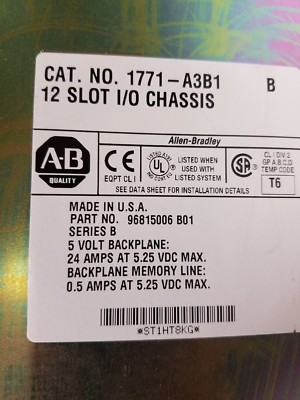 ALLEN BRADLEY 1771-A3B1 12 Slot I/O Chassis Series B | eBay
