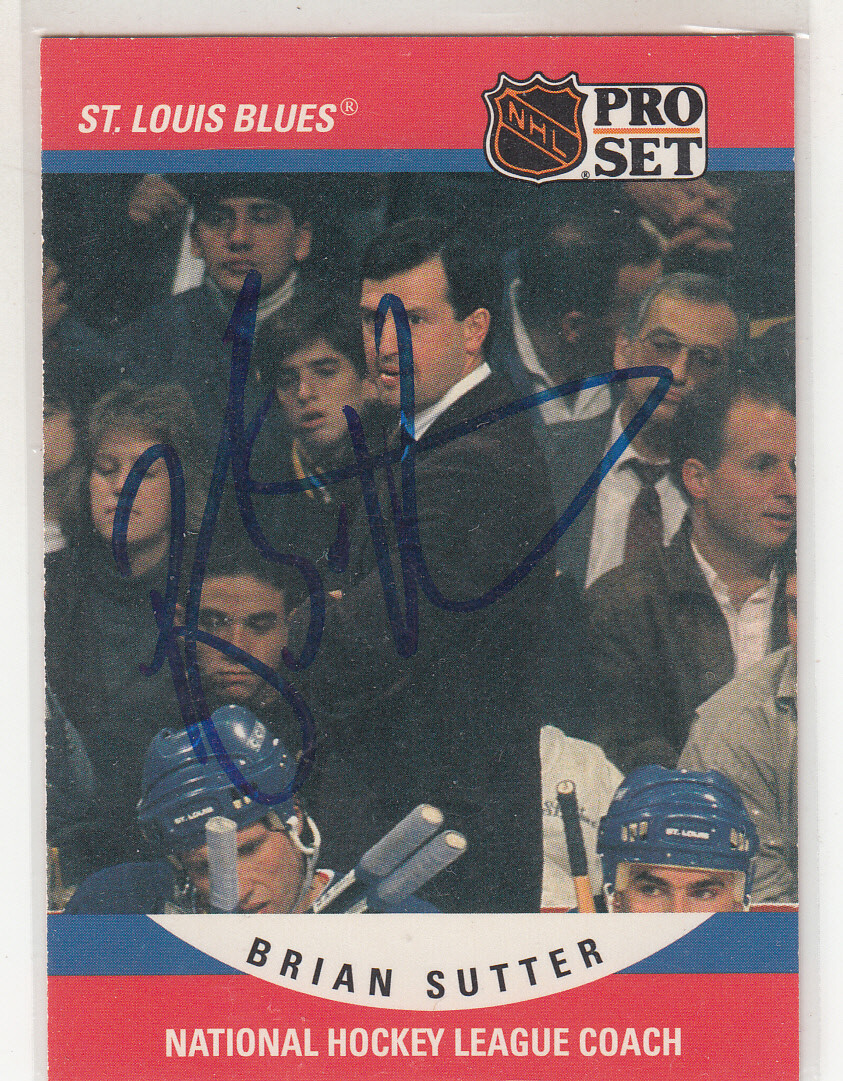 BRIAN SUTTER 1990-91 Pro Set #676 St. Louis Blues TTM Autographed ...