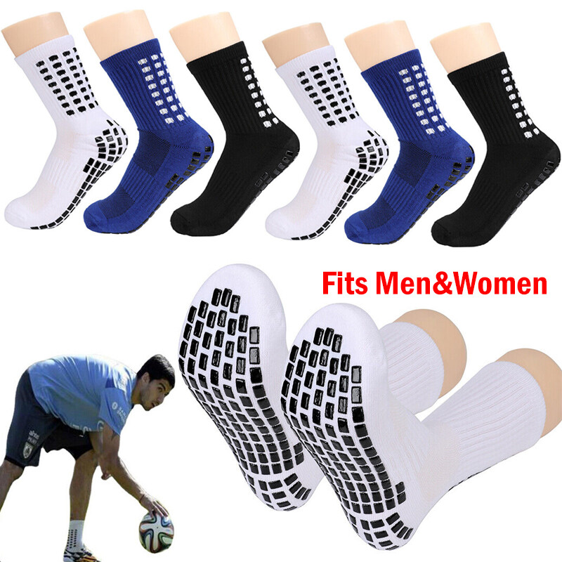 3 Pair Premium Sport Socks Anti Slip W/ Grip Soccer Men Football ...