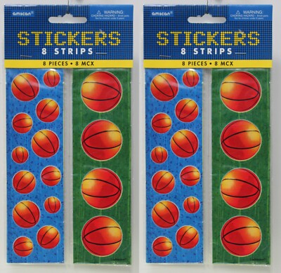 2-SET BASKETBALL STICKERS Sports Kids School Reward Scrapbook Sports ...