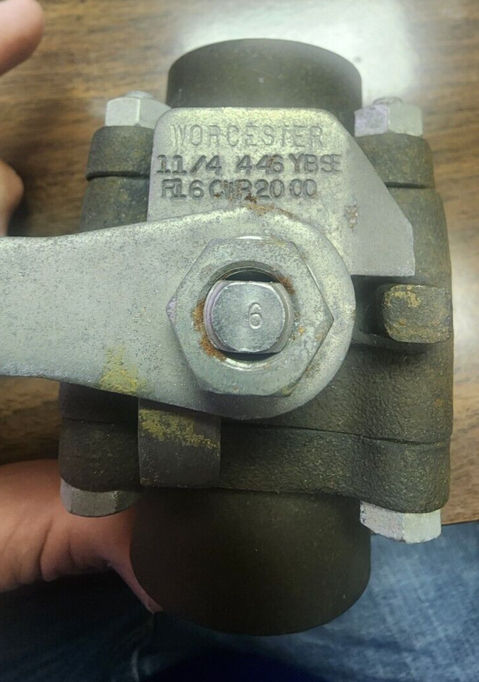 1-1/2'' Worcester # 446 YBSE CS Carbon Steel Threaded End Ball Valve ...