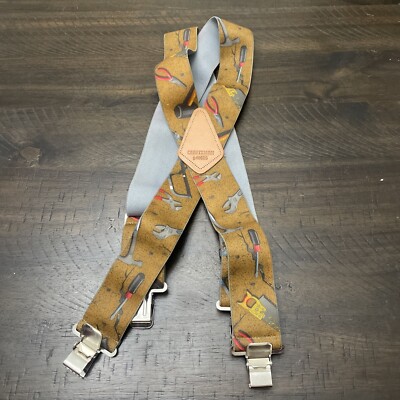 Craftsman Mens Vintage Suspenders Tools Print USA Handy Man Costume C ...