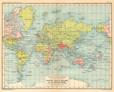 World Mercator's on projection. India in relation to the British Empire ...