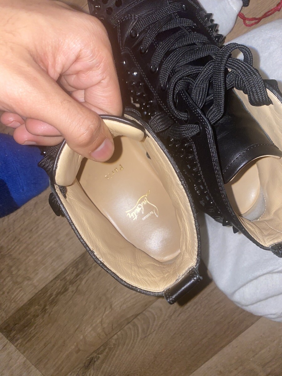 Mens Christian Louboutin Sneakers Black Spike Size 8.5/41.5 Mens Christian Louboutin Sneakers Black Spike Size 8.5/41.5